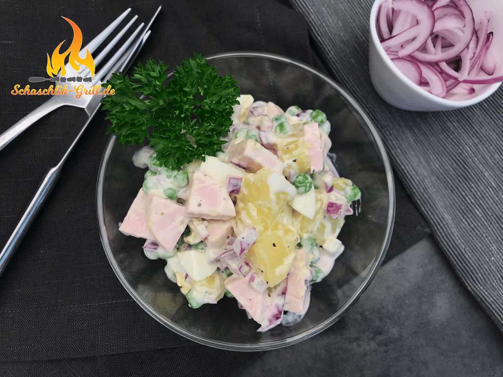 Olivier Salat - Olivje - Оливье zu Schaschlik - Russischer Salat